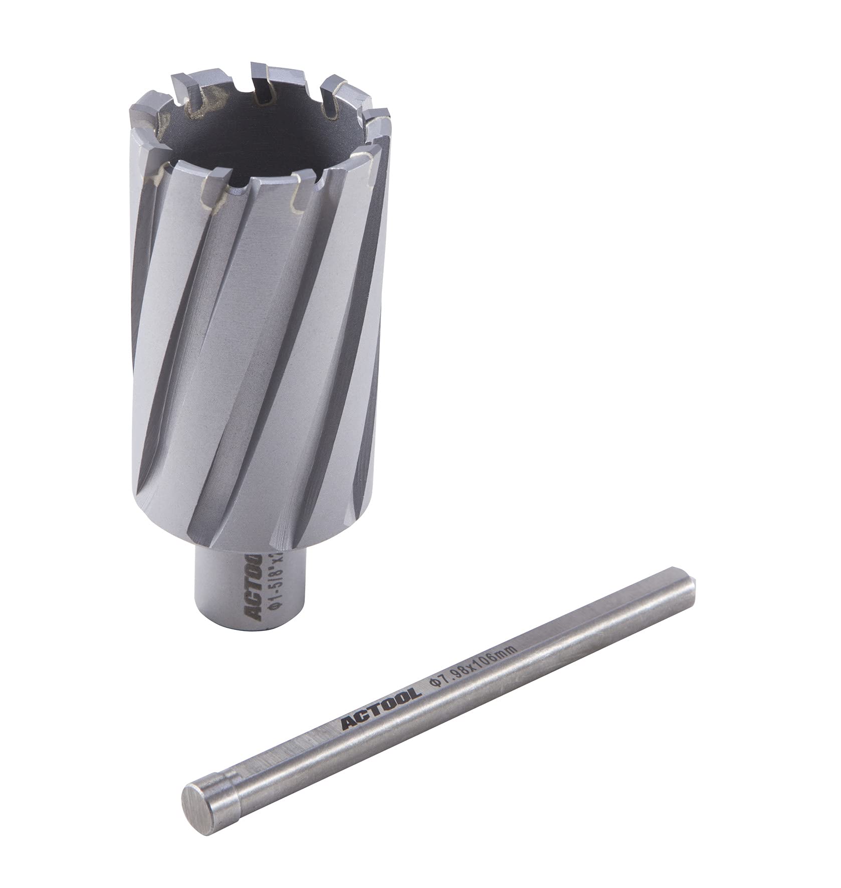 ACTOOL 1-5/8'' Diameter x 2'' Depth of Cut Carbide Tipped TCT ANNULAR Cutter with 3/4'' Weldon Shank