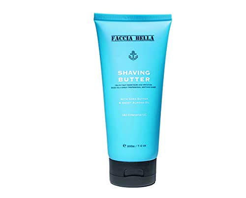 Faccia Bella Shaving Butter 7 fl oz Cream Lotion After Shave with Sweet Almond Oil…