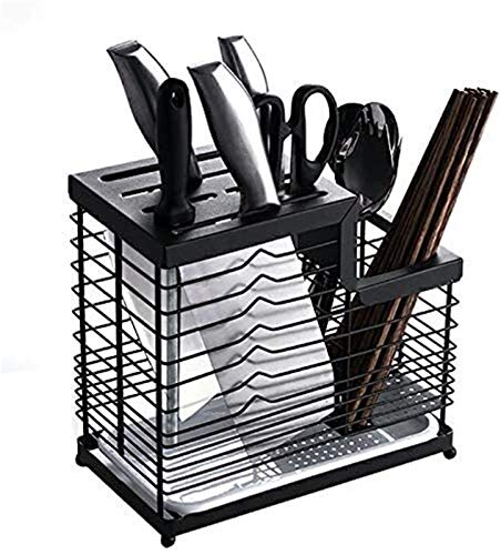 XJXJ Household Knife Holder Kitchen Shelf Tool Storage Rack Drain Tray Kitchen Appliances Chopsticks Box Wallmount kitchen knife sets