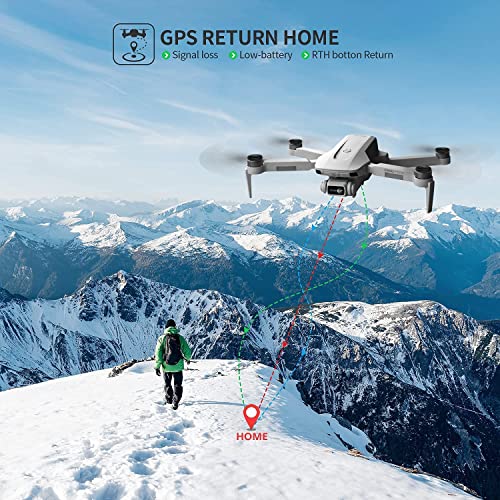 4DRC F8 GPS Drone with 4K Camera for Adults,5G FPV Live Video RC Quadcopter,Brushless Motor Drone for beginners, with Auto Return Home, Follow Me,Waypoint Fly,2 Batteries,Carrying Case