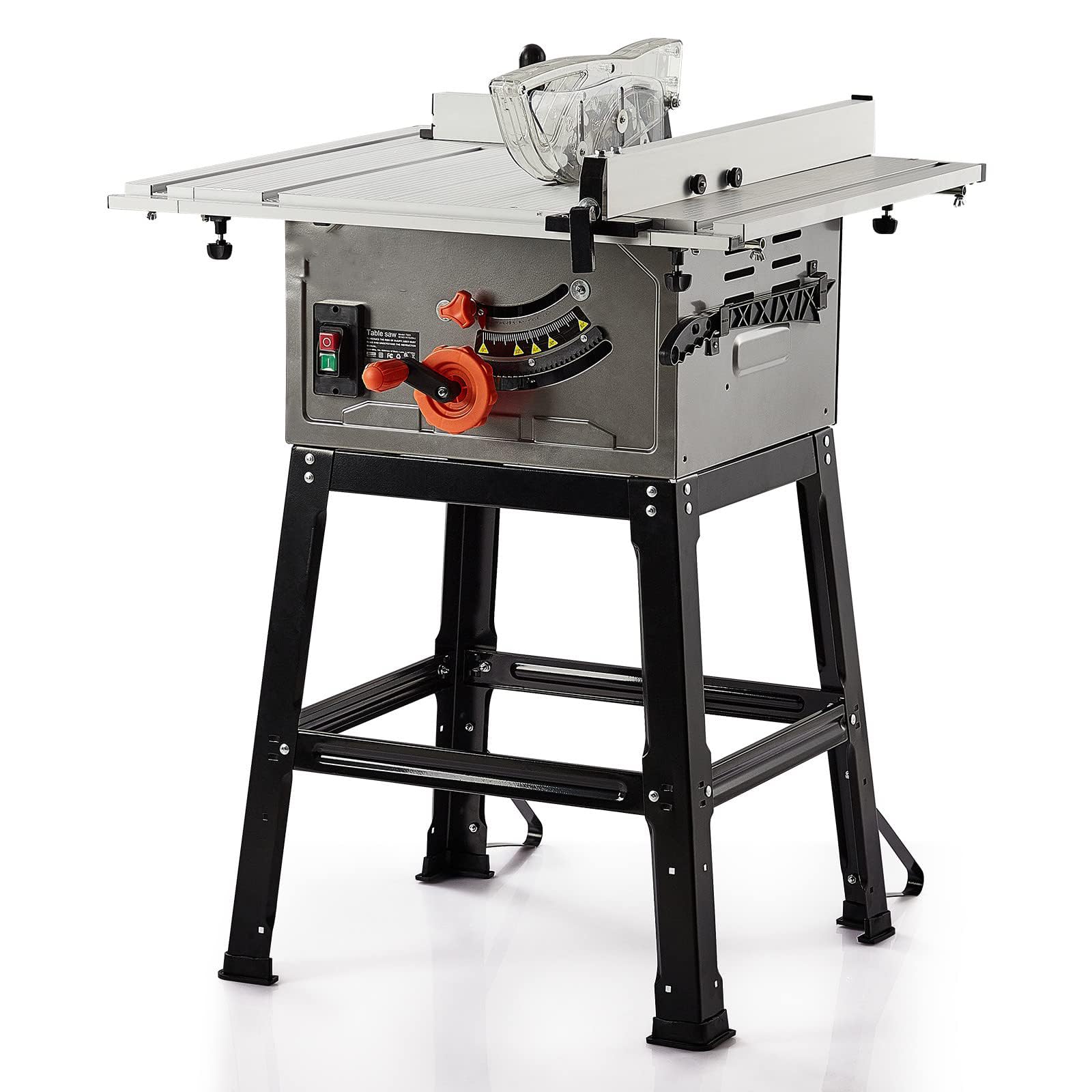 1800W Table Saw 10 inch,15APM Skill Saw With Portable Table Saw Stand,Portable Table Saw for Woodworking,DIY - 5000RPM Cutting Speed,Adjustable Blade Angle and Height