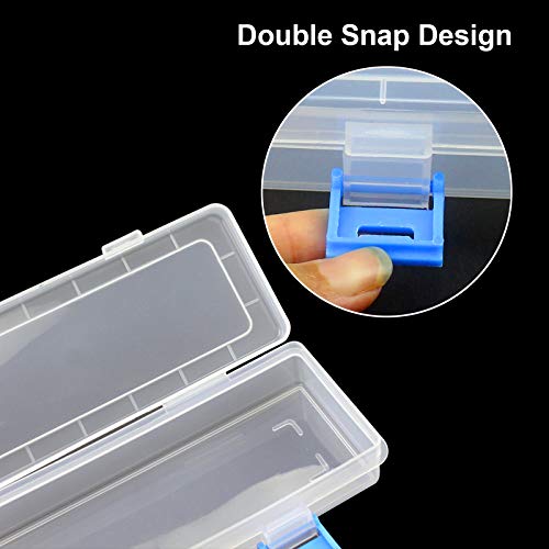4 Pack Paint Brush Storage Box Clear Paint Brush Holder Long Brush Storage Case Watercolor Pen Container with Buckle