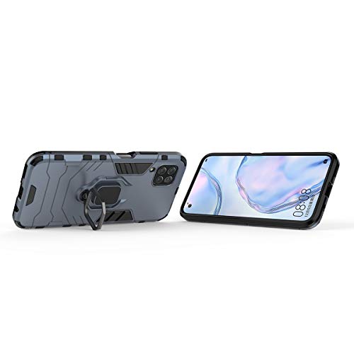 EasyLifeGo for Huawei P40 lite/Huawei Nova 7i Kickstand Case with Tempered Glass Screen Protector [2 Pieces], Hybrid Heavy Duty Armor Dual Layer Anti-Scratch Case Cover, Blue