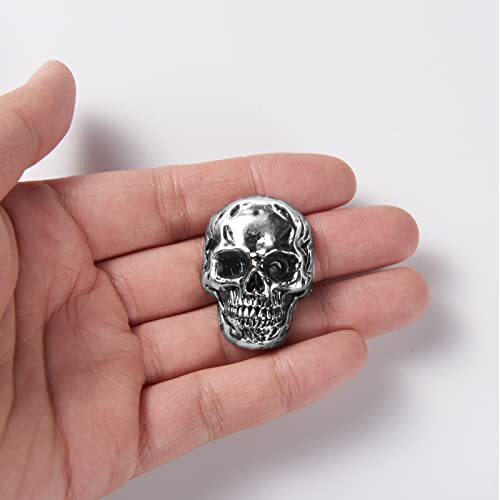 6 Pcs Skull Refrigerator Magnets,Cool,Strong,Cute,Funny Goth Fridge Magnets for Adults, for Kitchen Decor,Office Whiteboards, and Lockers, Pins for Maps, Calendars, Files, Notes, and Photos (Sliver)