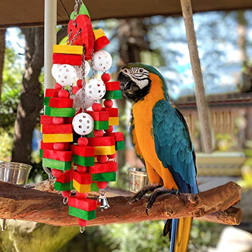 Aigou Parrot Toys, Bird Chewing Toy for Large Medium African Grey Macaws Cockatoos Eclectus Amazon