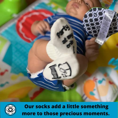 jan de kids Newborn Baby Socks Gift Set - 4 Soft Pairs - Comfortable - Unique - Funny - Perfect for Baby Showers - Sized 0-6 Months