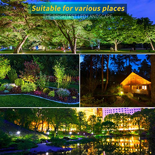 LEACOCO LED Landscape Lights,5W 120V AC Outdoor Pathway Garden Yard Spotlight,IP65 Waterproof Garden Flood Light,Outdoor Spotlight with Stake,UL Cord 5-ft with Plug (Pack of 1, Daylight White)
