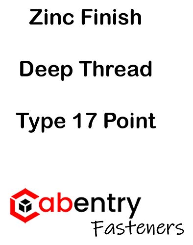 Cabentry Brand | Wood Screws | Flat Head with Nibs | Phillips Square Drive | #8 | 1 1/4 Inch | Deep Thread | Type 17 Point | Zinc Finish | 100 Pack