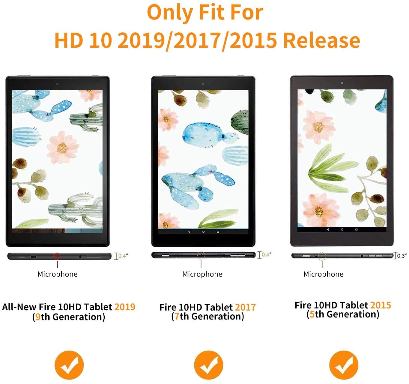 Case for All-New Fire HD 10 Tablet (7th/9th Generation,2017/2019 Release),with Adjustable Stand & Auto Wake/Sleep Feature Smart Protect Cover for Fire HD 10.1 inch - Sunflower and Black Cat