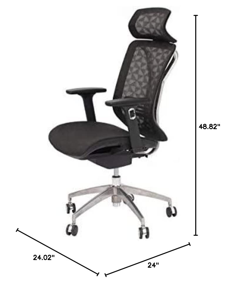 CangLong Office High Back Mesh Desk Arm Rests Computer Chair Height Adjustable, Black