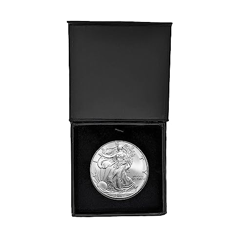 2007 - U.S. Silver Eagle in Plastic Air Tite in Magnet Close Black Gift Box - Gem Brilliant Uncirculated Dollar US Mint Uncirculated
