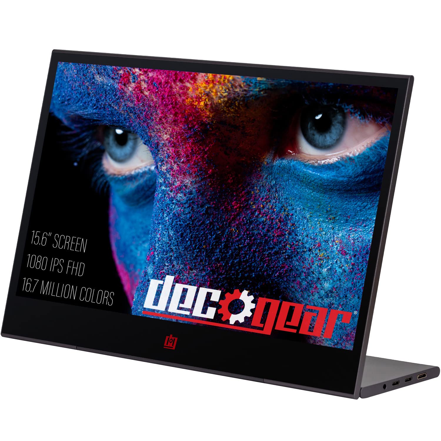 Deco Gear 15.6 inch Portable Monitor IPS FHD Touchscreen Panel, Rich Display 16.7 Million Colors, 60Hz, Built-in Dual Speakers, Powered by USB Type-C and HDMI, PC, Mac, Mobile Screen Extender