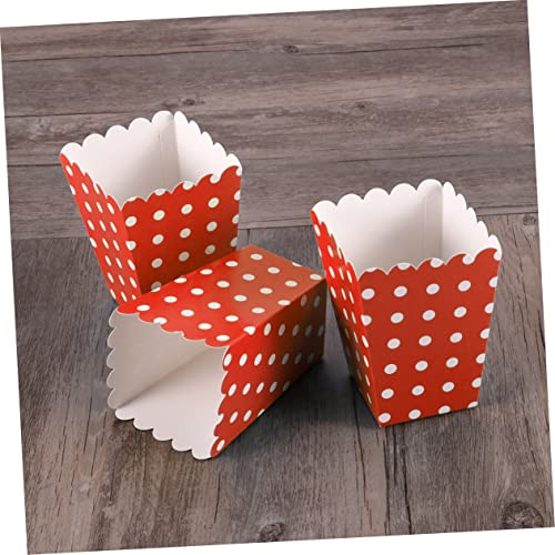 Alasum 48 Pcs Popcorn Boxes Disposable Containers Poptarts Paper Snack Boxes Paper Popcorn Buckets Polka Dot Decorative Items Red Popcorn Containers