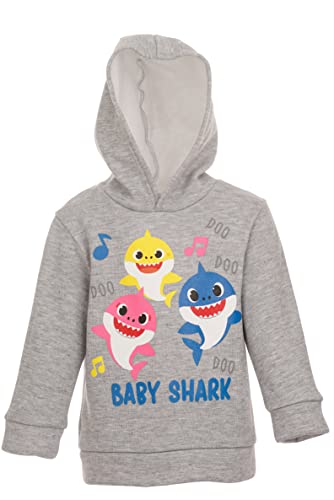Pinkfong Baby Shark Toddler Boys Fleece Jogger Pullover Hoodie & Pants Set Grey 4T