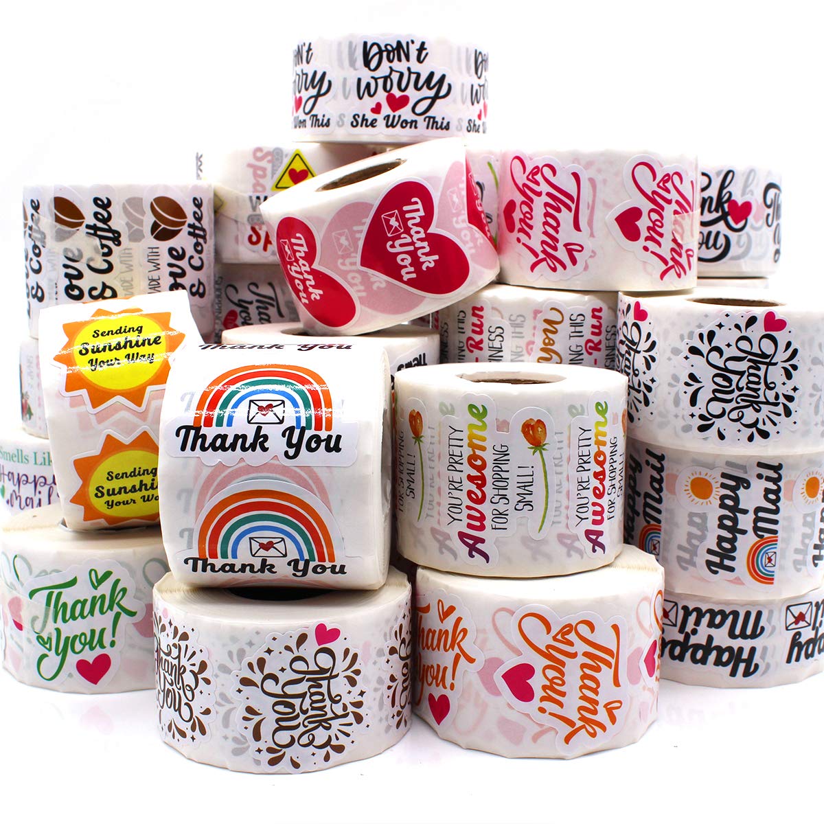 Muminglong 1.5 Inch Smells Like Happy Mail Stickers, Small Shop Stickers, Small Business, Thank You Sticker,Packaging Sticker, 500 PCS