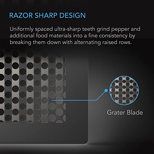 AC Infinity Grinder Card, Black Aluminum Milling Tool with Manual Grater Surface for Pepper, Spices, and Tea