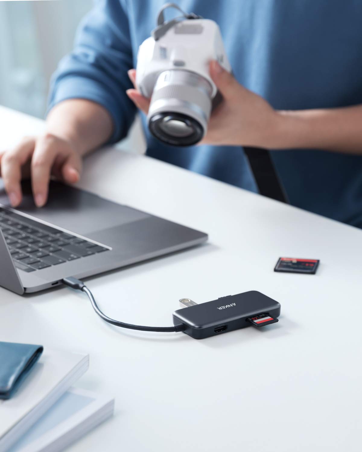 Anker USB C Hub, 5-in-1 USB C Adapter, with 4K USB C to HDMI, SD and microSD Card Reader, 2 USB 3.0 Ports, for MacBook Pro 2019/2018/2017, iPad Pro 2019/2018, Pixelbook, XPS, and More