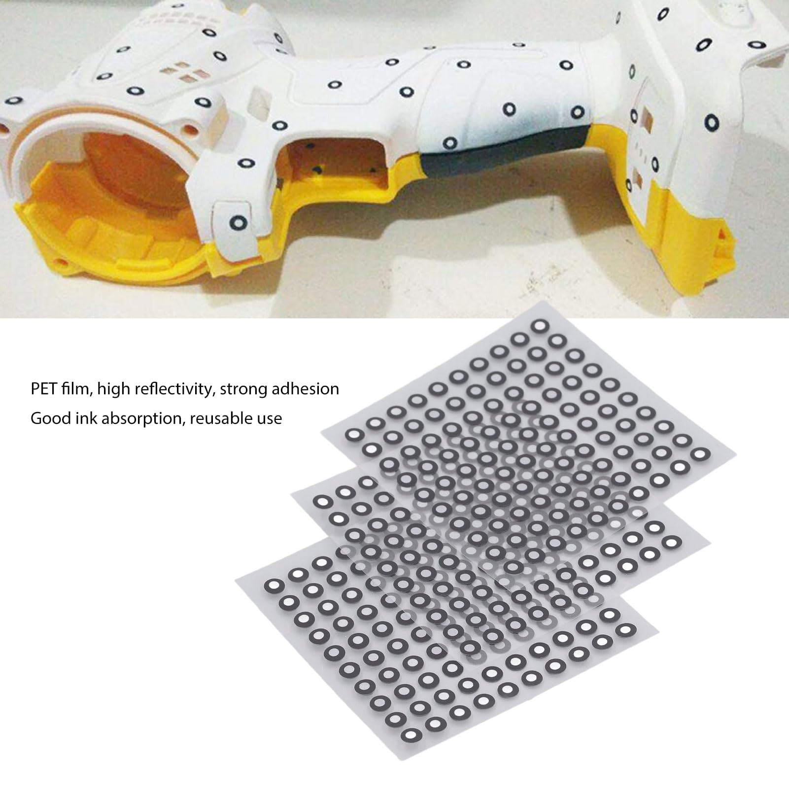 3 Sheets Scanner Positioning Points 3D Scanning Reflective Film Sticker Reference Marking Point 3mm ID 6mm OD Optical Tracking 3D Scanner Marker