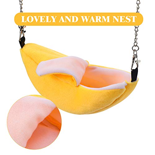 Jetec 2 Pieces Hamster Hammock Soft Bed Small Pet House Animals Hamster Hanging House Cage Nest for Guinea Pig Rat Chinchilla Sleep and Play (Banana and Pineapple)