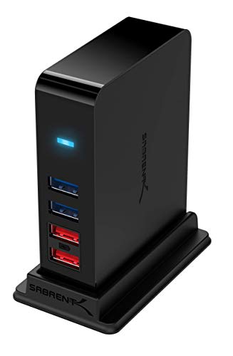 SABRENT 7 Port USB 3.0 HUB + 2 Charging Ports with 12V/4A Power Adapter [Black] (HB-U930) USB 3.0 Extension Cable