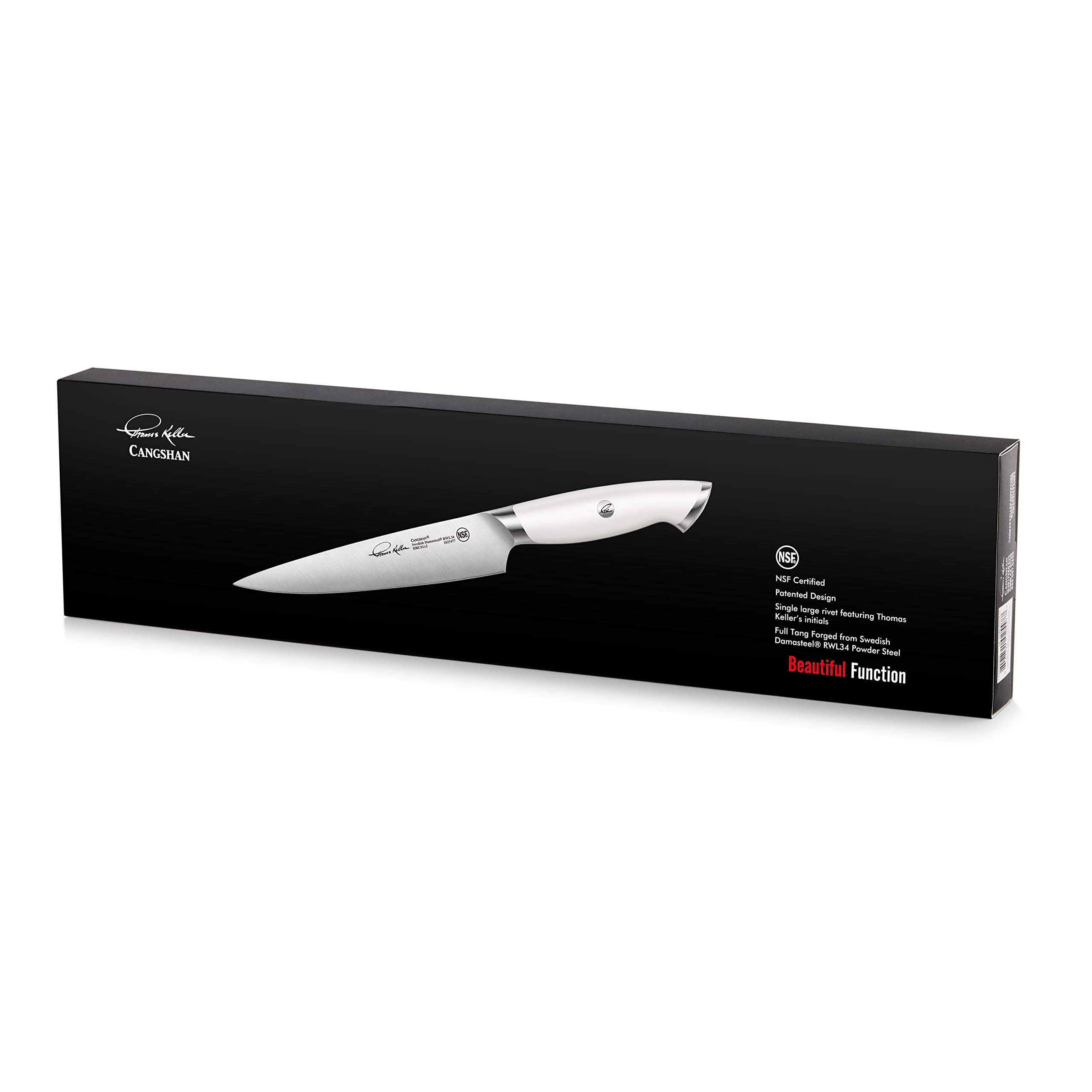 Cangshan Thomas Keller Signature Collection Swedish Powder Steel Forged, 7-Inch Utility Knife, White