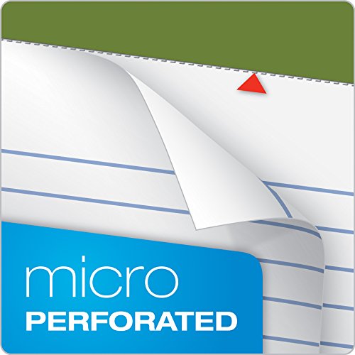 Ampad 100% Recycled Perforated Ruled 50 Sheet 8 1/2 x 11 3/4 Inch White Pads 12 Pack (20-172)