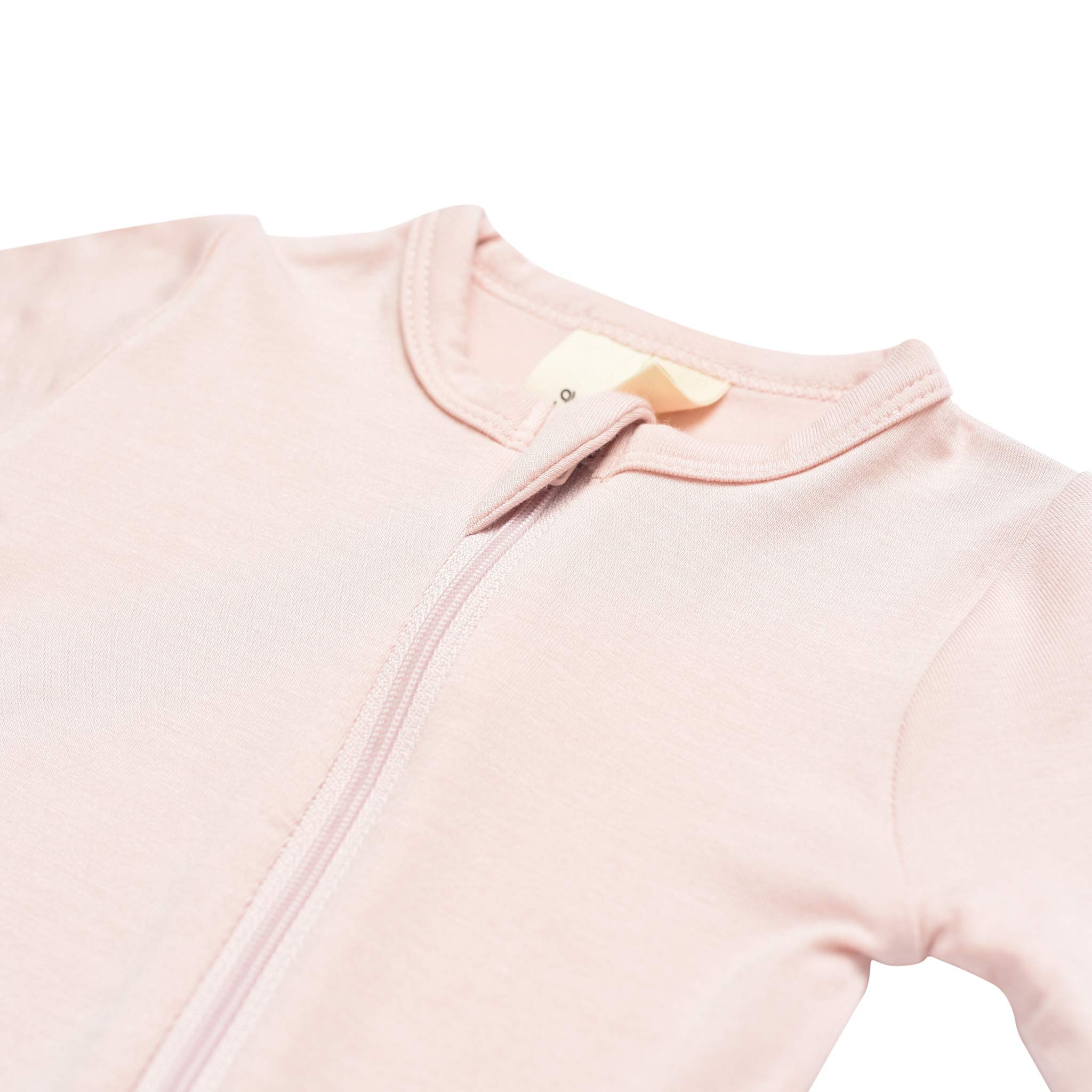 KYTE BABY Unisex Zipper Closure Footies, Rayon Made From Bamboo (6-12 Months, Blush)