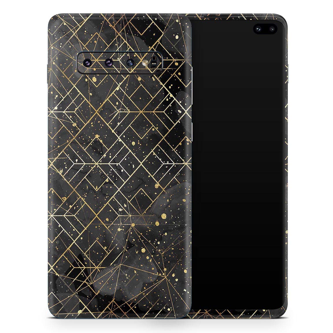 DesignSkinz Karamfila Watercolor & Gold V9 Protective Vinyl Decal Wrap Skin Cover Compatible with The Samsung Galaxy S20 (Screen Trim & Back Glass Skin)