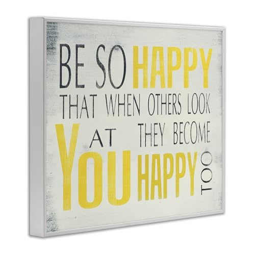 Stupell Industries Be So Happy Typography, Design by Holly Stadler Wall Art, 16x20, Multicolor