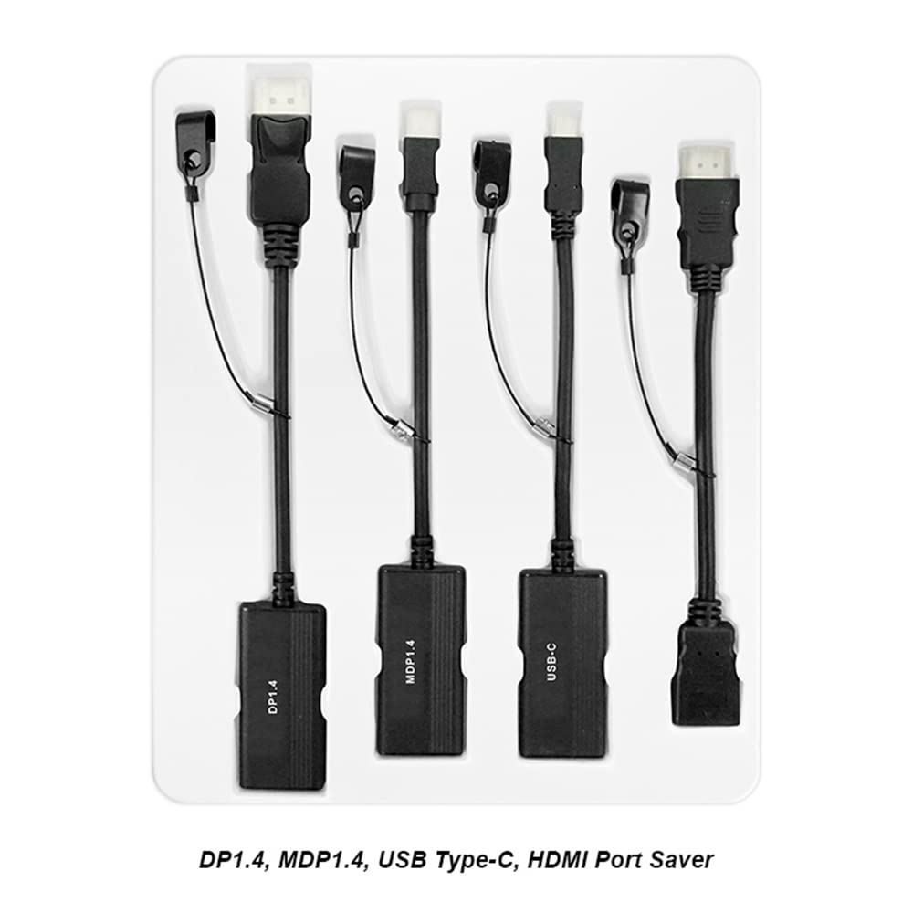 The Dongler Loaded - ProAV 4K HDMI Dongle Adapter Ring - Supports up to 32Gbps Input, 4K with HDR - Includes Combination Lock with (4) Pigtail Dongle Adapters
