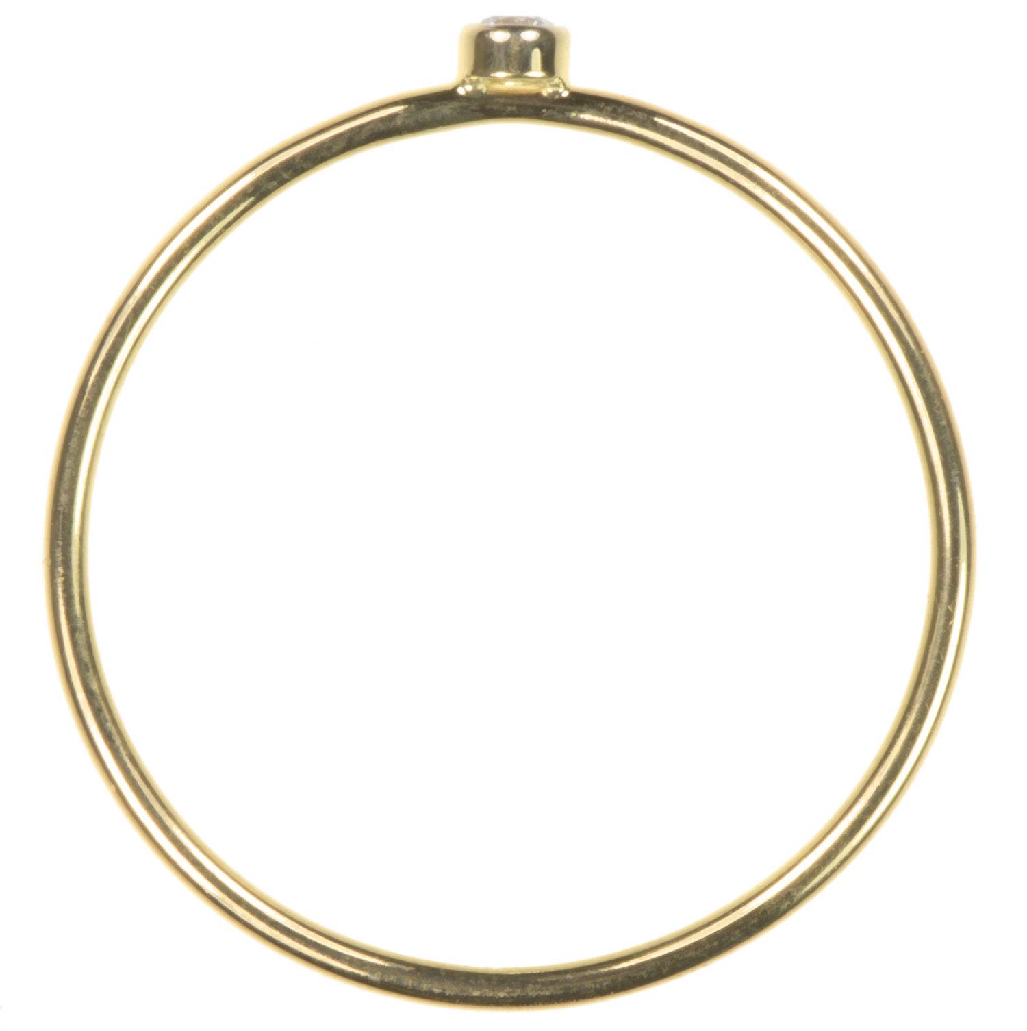 14K Gold 2mm White CZ Stacking Ring Size 8