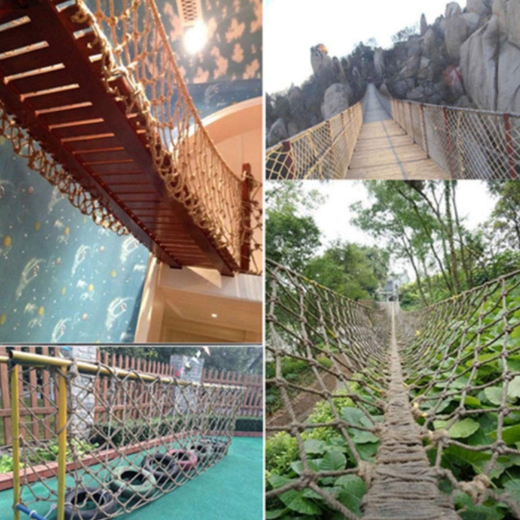 Child Climbing Safety Net Heavy Duty Hemp Rope Cargo Net Playground Railing Protective Net Outdoor Treehouse Kids Swing Rope Netting Hammock Fence Decoration (Size : 1 * 2m(3 * 7ft))