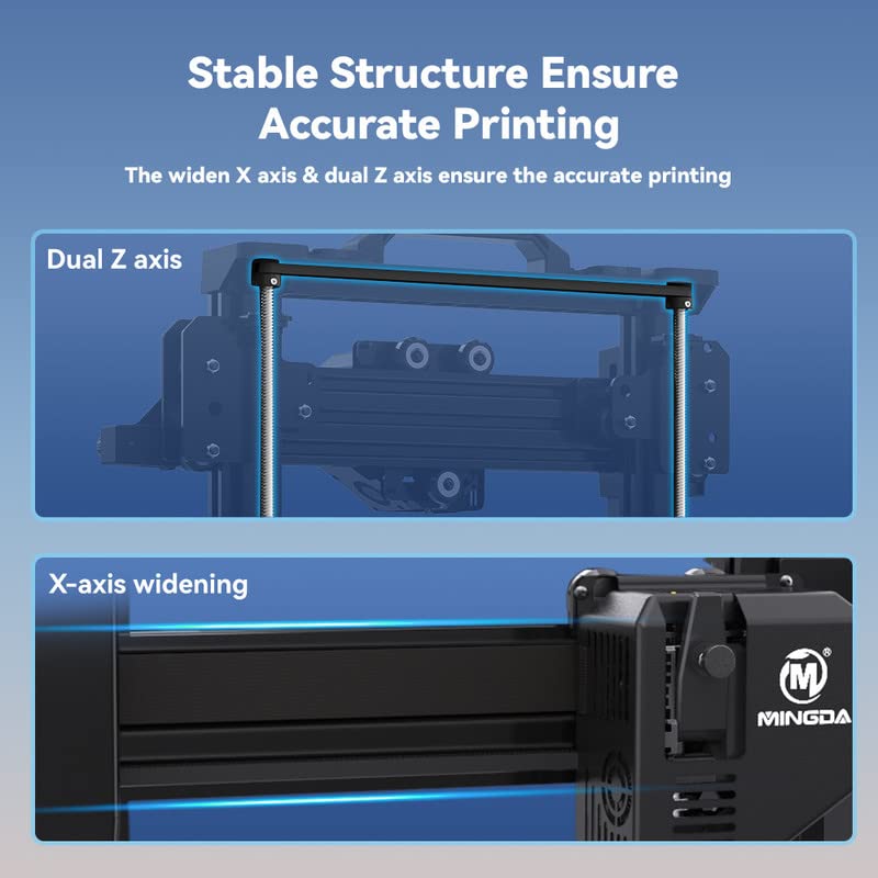 Mingda Magician X 3D Printers, One Touch Smart Auto Leveling FDM 3D Printing Machine Printing Size 230x230x260mm with TMC Silent Motherboard