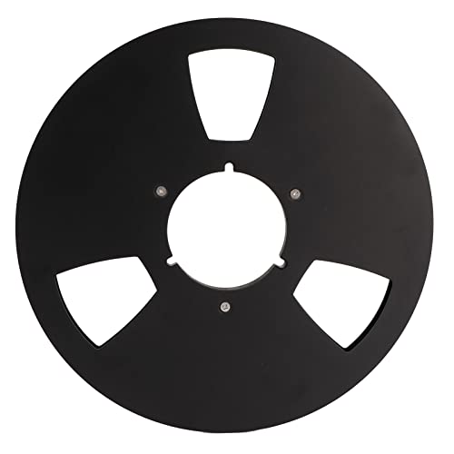 14 10 Inch Empty Tape Reel, Empty Disc Opening Machine Parts Recording Tape Reel 3 Hole Aluminum Alloy for Reel Tape Recorder Accessory (Black)