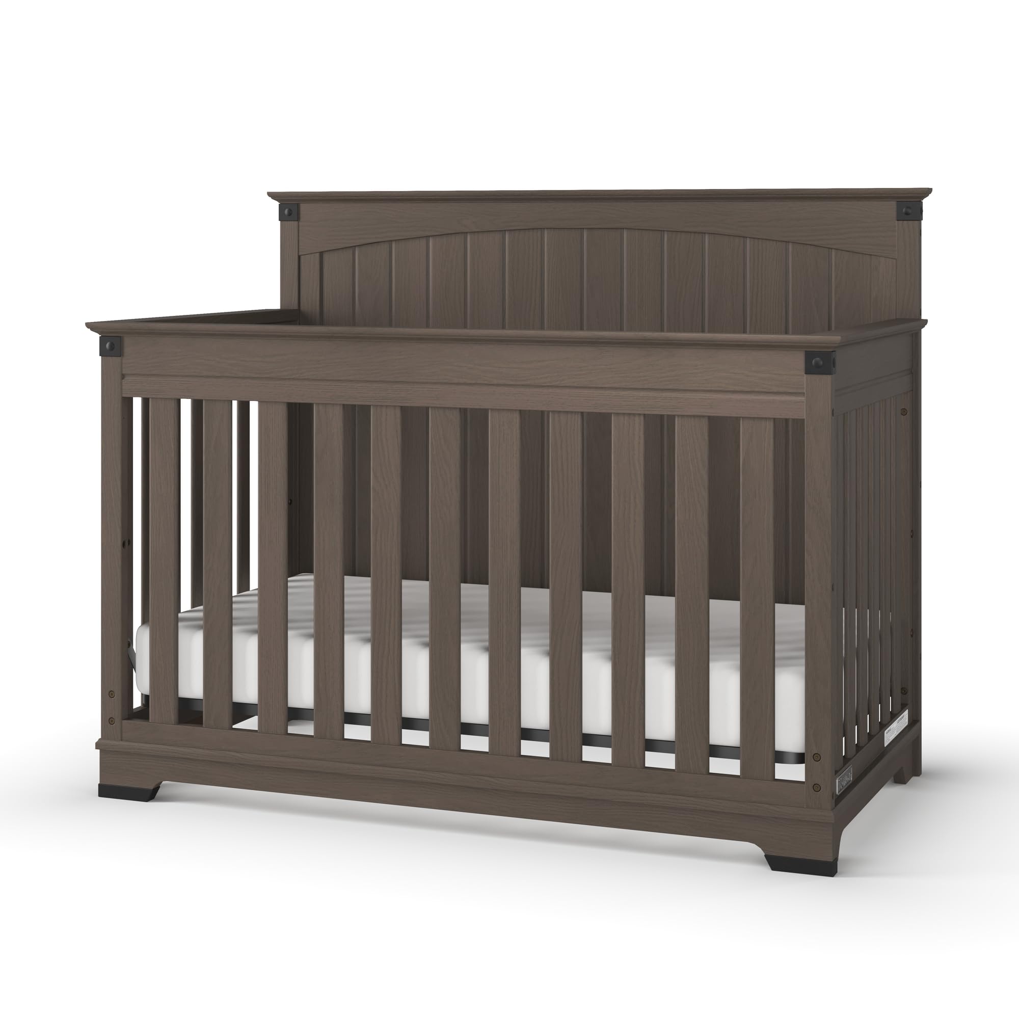 Child Craft Redmond Full Panel 4-in-1 Convertible Crib, Baby Crib Converts to Day Bed, Toddler Bed and Full Size Bed, 3 Adjustable Mattress Positions, Non-Toxic, Baby Safe Finish (Dapper Gray)