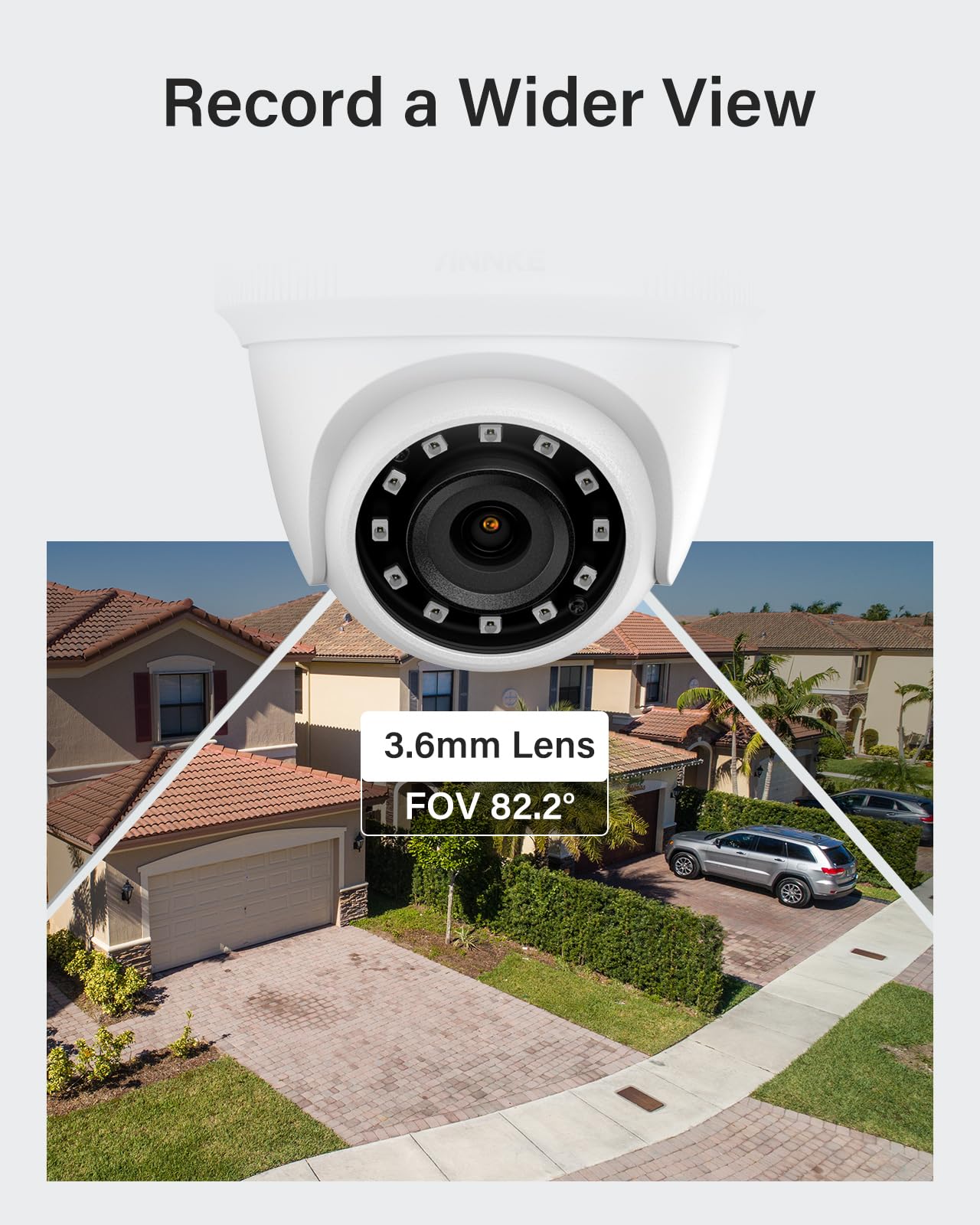 ANNKE Y200 CCTV Camera White 1080P HD TVI Add-on Surveillance Security Dome Camera, IP66 Outdoor Weatherproof Camera with IR Night Vision