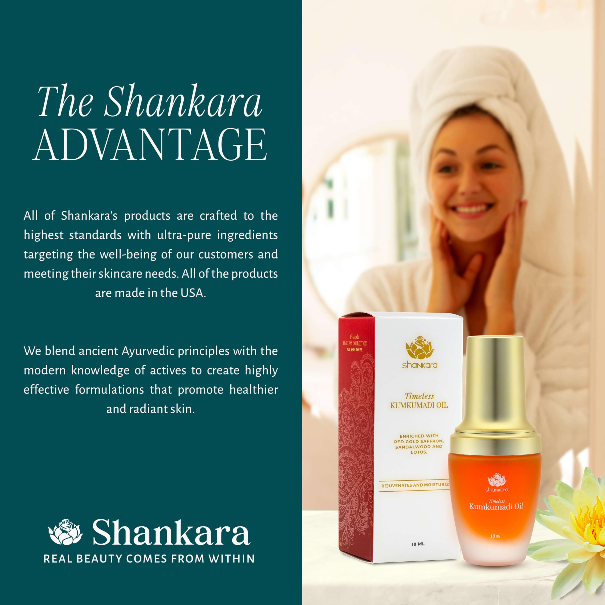 Shankara Kumkumadi Oil with Pure Saffron and Ayurvedic Herbs (Original Aroma 18ml)