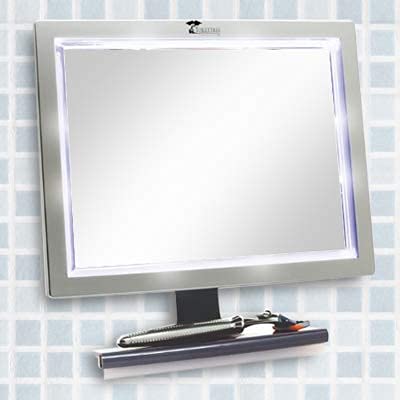 ToiletTree Products Deluxe LED Fogless Shower Mirror and Stainless Steel Nose Hair Trimmer Bundle
