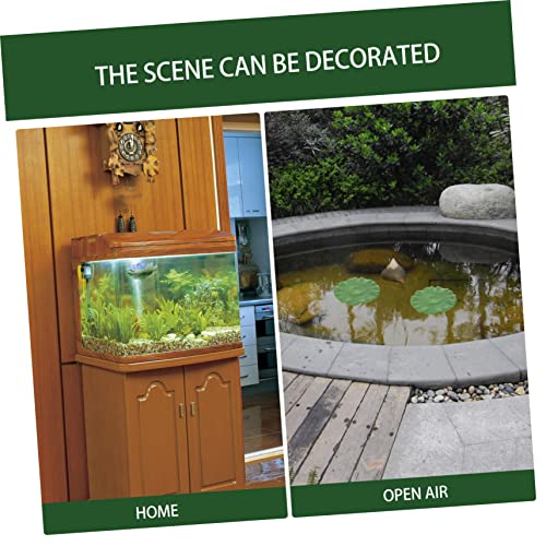 Abaodam 10pcs Fish Tank Simulated Lotus Leaf Faux Greenery artificiales para Faux Plants Fish Pond Leaves Decoration Pond Lilly pad Floating Water Lily Fish Tank Ornament
