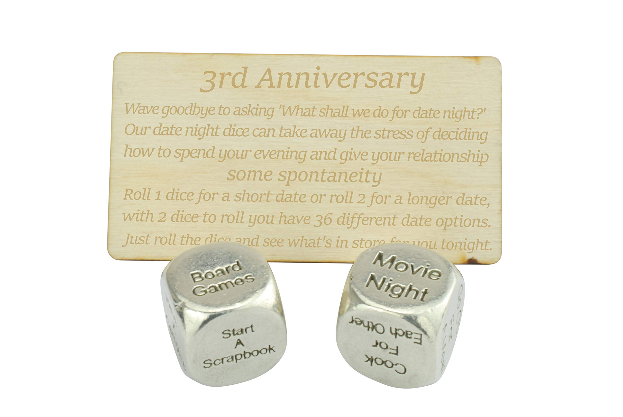 3 Year Anniversary Metal Date Night Dice - Create a Unique 3rd Anniversary Date Night