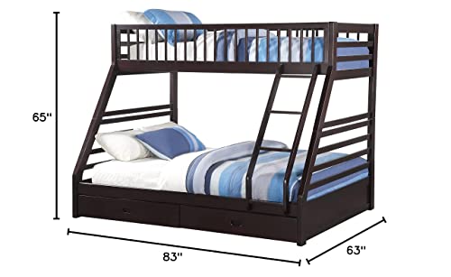 Acme Furniture XL Twin/Queen Bunk Bed with Drawers, Espresso (AC-37425)