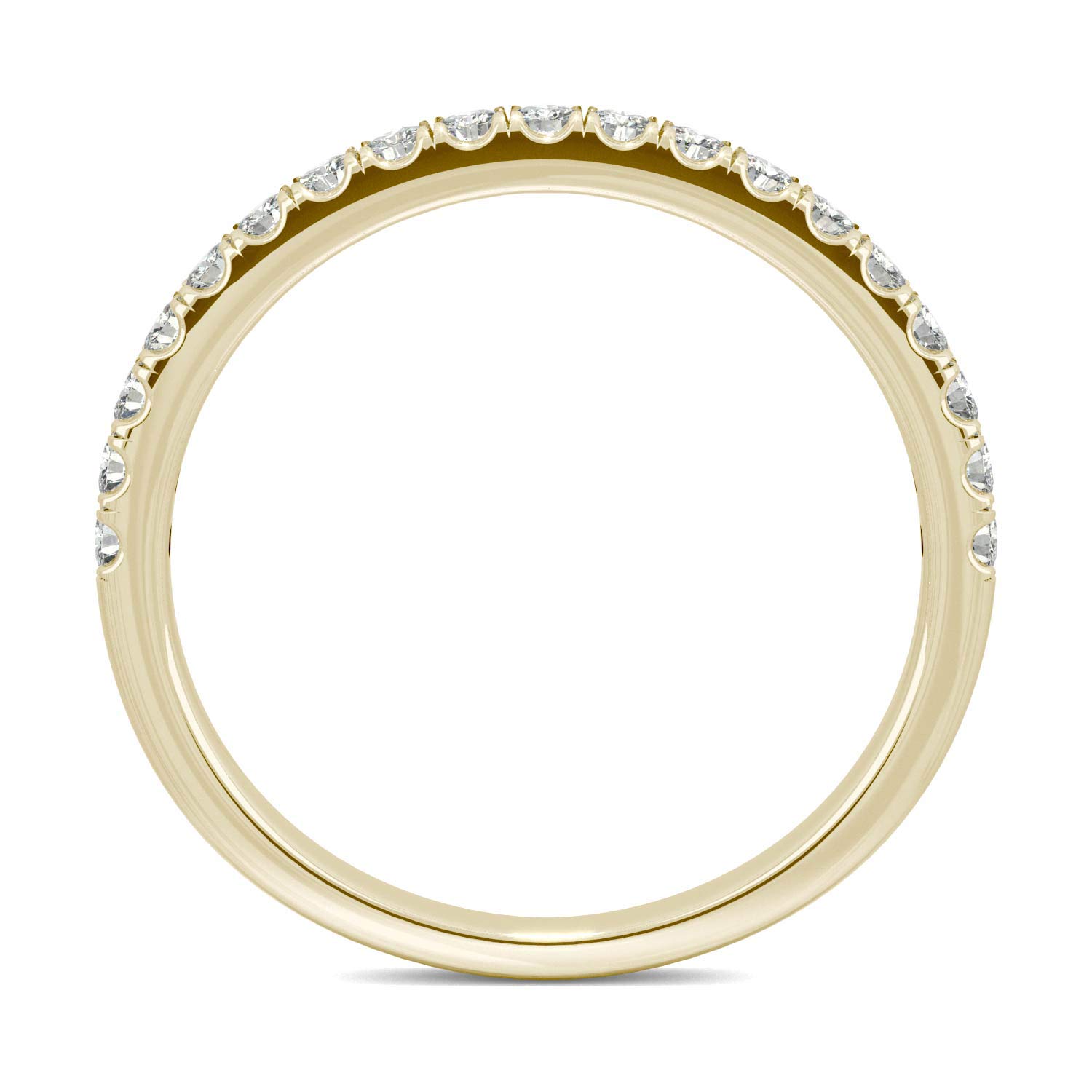 14K Yellow Gold Moissanite by Charles & Colvard 1.6mm Round Wedding Band-size 7 0.33cttw DEW