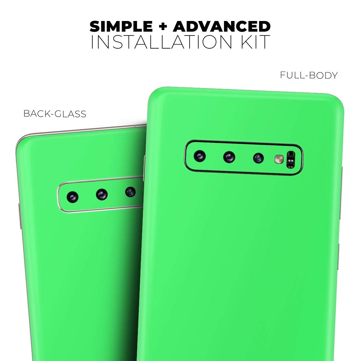 DesignSkinz Solid Green V2 Protective Vinyl Decal Wrap Skin Cover Compatible with The Samsung Galaxy S20 (Screen Trim & Back Glass Skin)