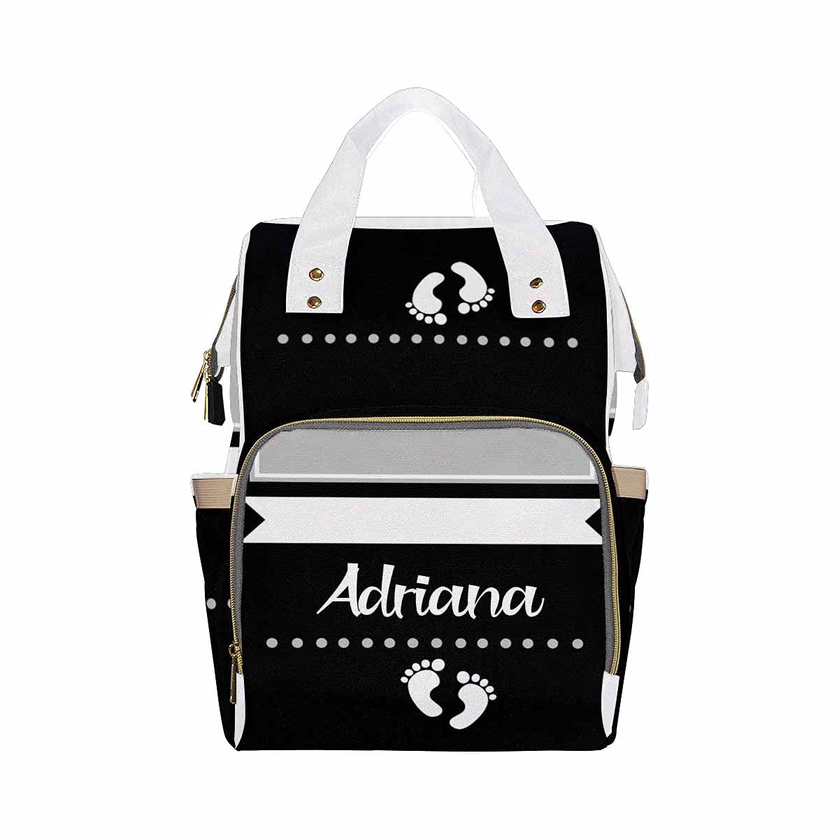 Newcos Personalized Cute Babt Foot Prints and Dots Diaper Bag with Name Nappy Bags Travel Casual Mummy Backpack for Mom Women