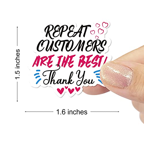 Wailozco Repeat Customers are The Best Stickers,Thank You Stickers,Handmade Stickers,Small Shop Stickers,Envelopes Stickers for Small Business, Online Retailers,Handmade Goods,500 Labels Per Roll