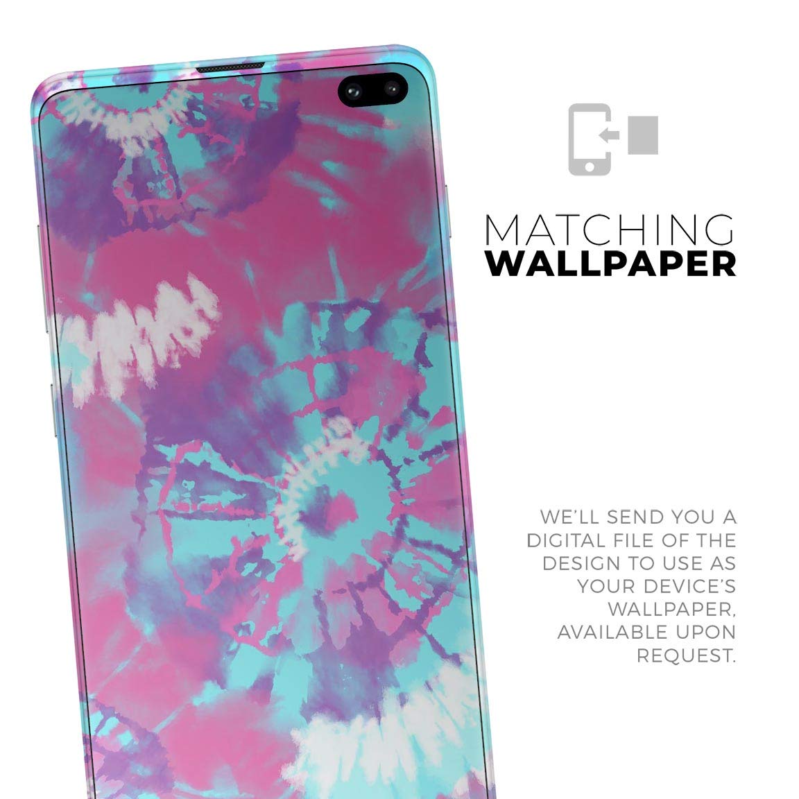 DesignSkinz Spiral Tie Dye V5 Protective Vinyl Decal Wrap Skin Cover Compatible with The Samsung Galaxy S20 (Screen Trim & Back Glass Skin)
