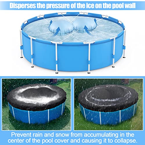 2pcs 4ft Dia. Pool Air Pillows for Above Ground Pools & Patio Furniture Cover Airbag - Winter Closing Winterizing Kit with Ropes, Thicken PVC Ice Equalizer Support Swimming Pool Covers