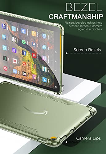 MoKo Case Fits All-New Kindle Fire HD 10 & 10 Plus Tablet (11th Generation, 2021 Release) 10.1", Ultra Clear Soft Flexible Transparent TPU Skin Bumper Back Cover Shell, Clear
