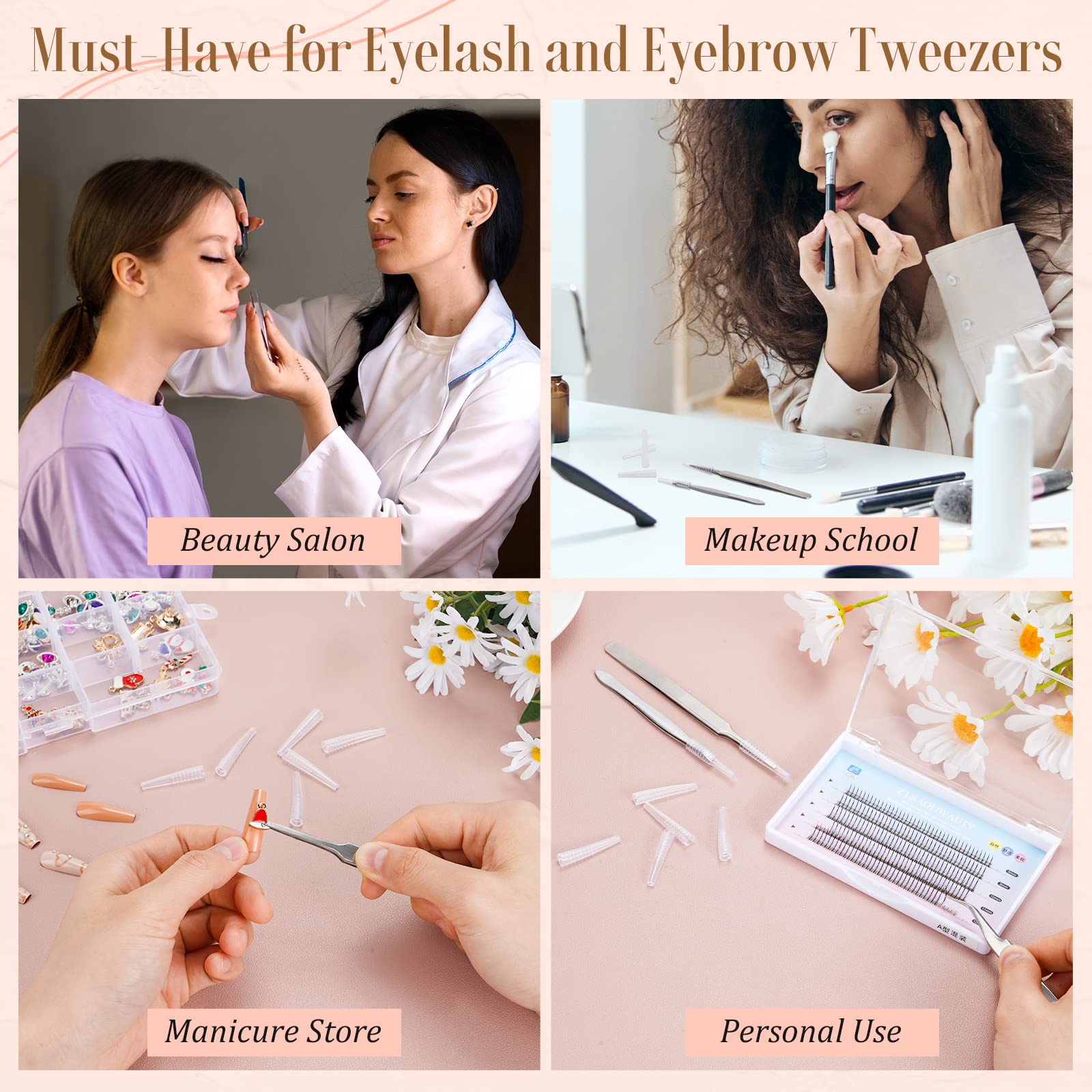FVVMEED 30 Pieces Tweezer Covers Grafting Eyelashes Tips Covers Transparent Plastic Protective Case to Protect Stainless Steel Straight Elbow Tweezers Cleaning Non-slip Eyelashes Auxiliary Tools
