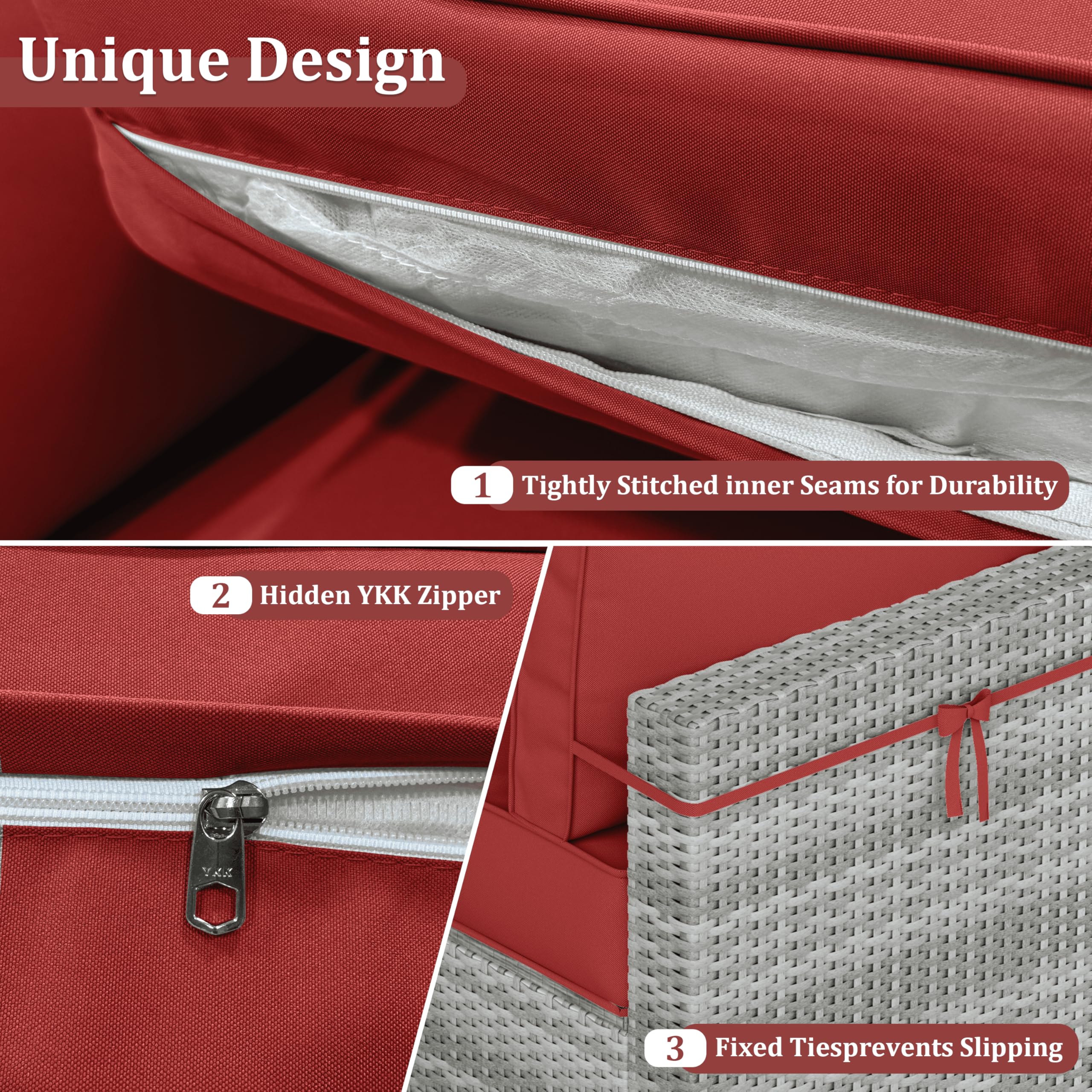 14 Pcs Outdoor Cushion Covers Patio Cushion Slipcovers Replacement Splash Proof with Zipper for Outdoor Furniture, Patio Sofa Couch 3 Sizes, Covers Only